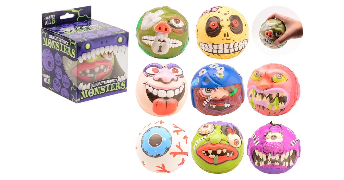 Squeeze monster bal in doos 8 assorti | Piccle