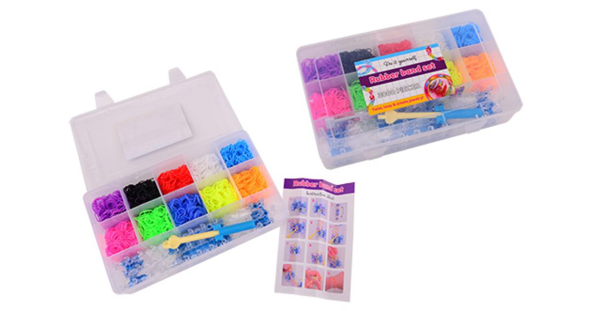 Loom Knoop je eigen armband doos 3.000 ringen, rek, en naald | Piccle