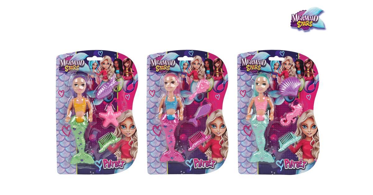 Mermaid Stars mermaid met 3 accessoires 3ass 17cm | Piccle